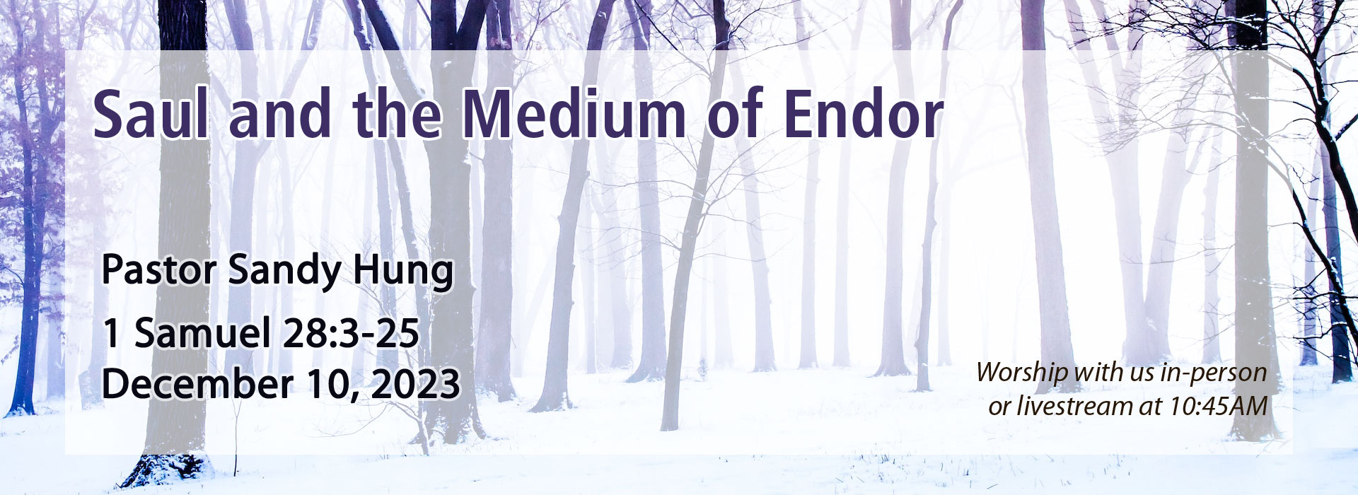 Saul and the Medium of Endor – Fujian Evangelical Church